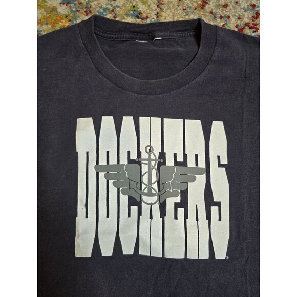 Dockers | Shirts & Tops | Vintage 9s Dockers Logo Graphic Tshirt Size ...